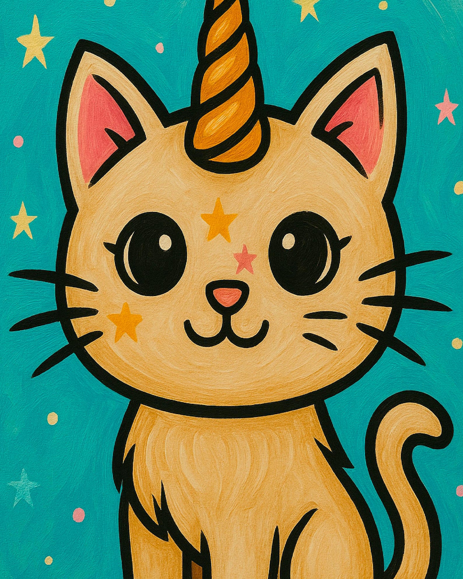 Caticorn Coloring Page: DIY Paint Party Template (PNG Digital Download ...