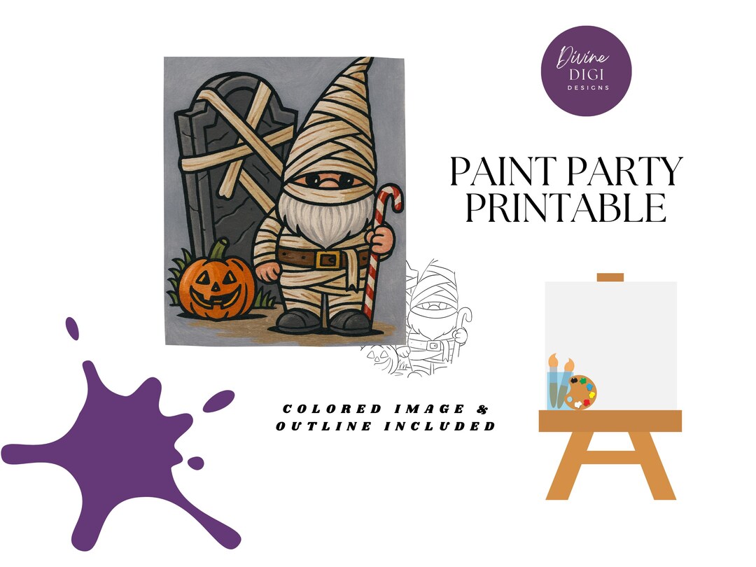 Halloween Mummy Gnome,diy Paint Party Printable, Instant Download,png ...