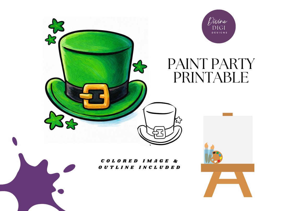 St Patrick's Day Leprechaun Hat : DIY Canvas Art (digital Download) - Etsy