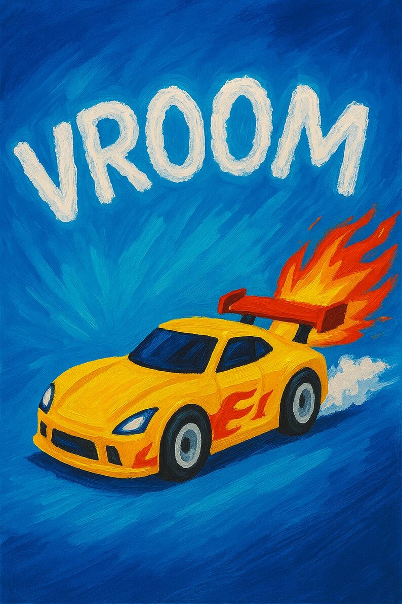 Vroom Race Car DIY Digital Download Printable | Paint Party Kit Design ...