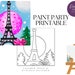 Eiffel Tower Paint Party Printable: DIY Canvas Art (PNG Digital ...