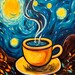 Starry Night Coffee Paint Party Printable (digital Download) - Etsy