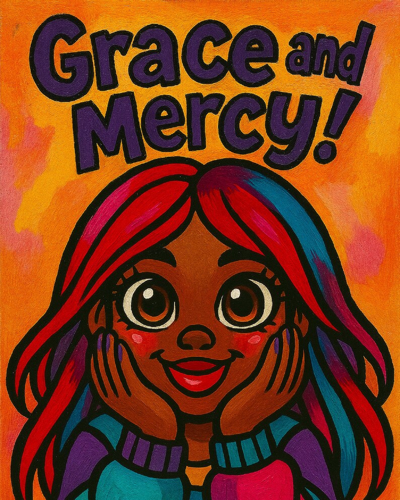 Grace and Mercy Paint Party Printable: Inspirational Canvas Art (PNG ...