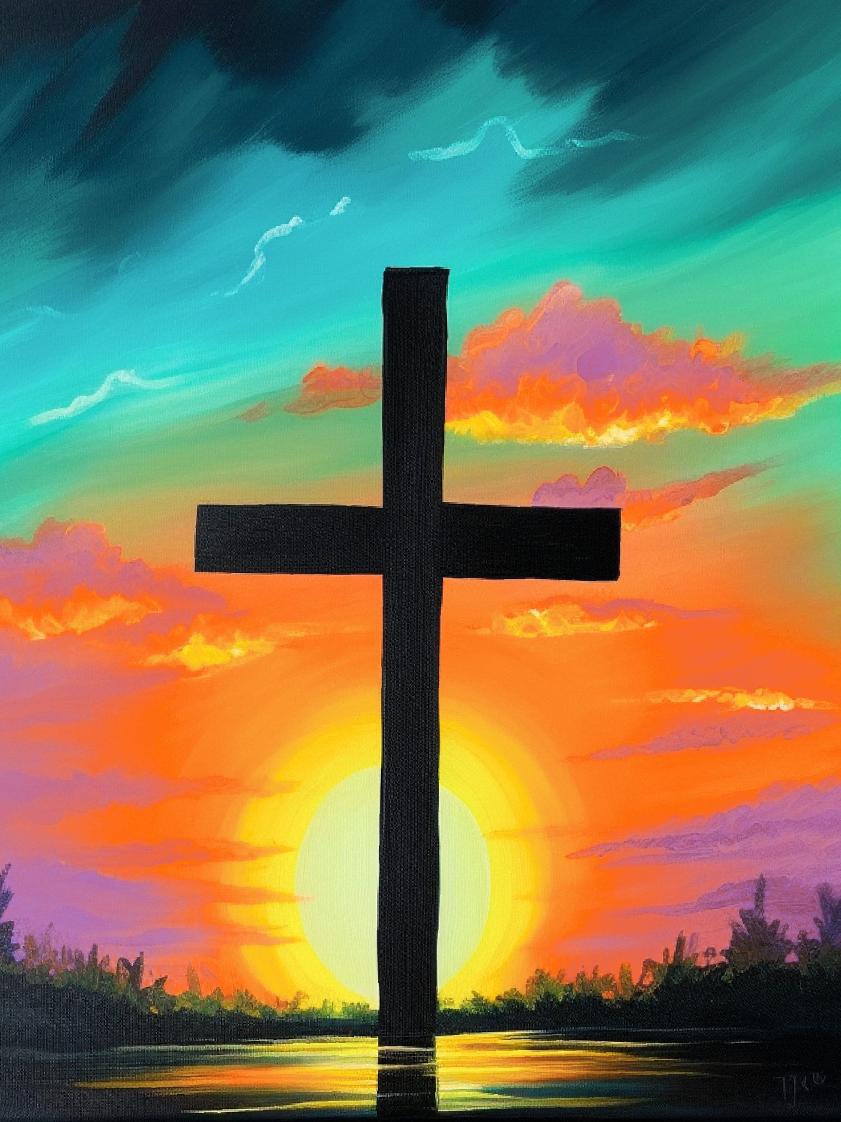 Cross Canvas DIY Paint Party Printable (PNG Digital Download) - Etsy