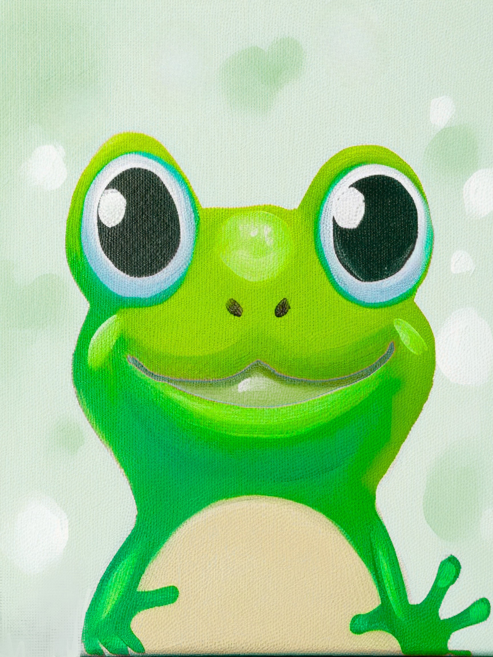 DIY Paint Party Printable, Pre-drawn Cute Frog Canvas, Instant Download ...