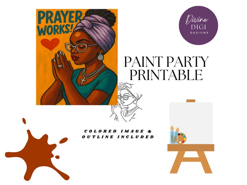 Prayer Works ! DIY Paint Party Printable|inspirational| Instant ...