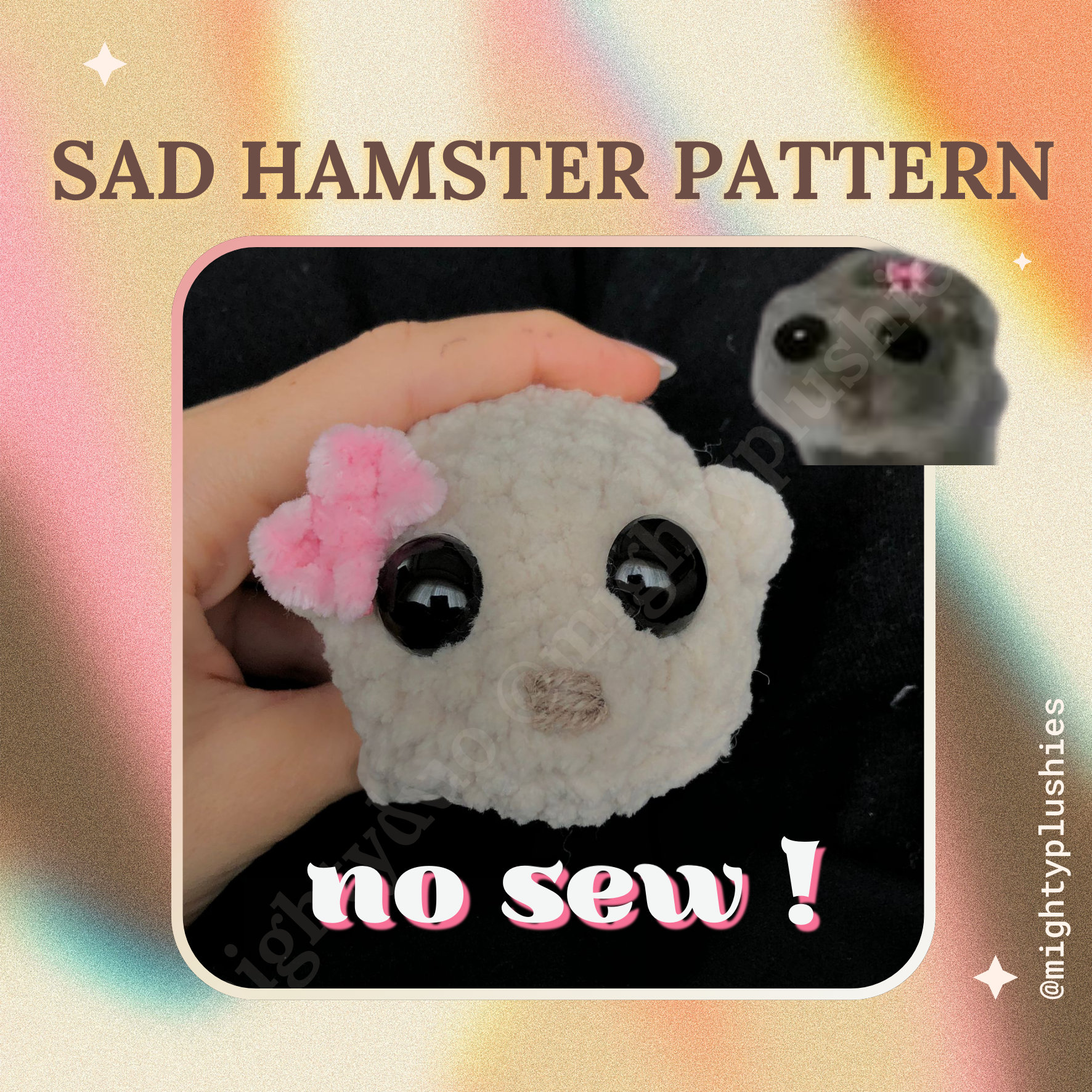 Sad Hamster Meme No Sew Pattern Viral Tiktok Meme Plush Crochet English ...