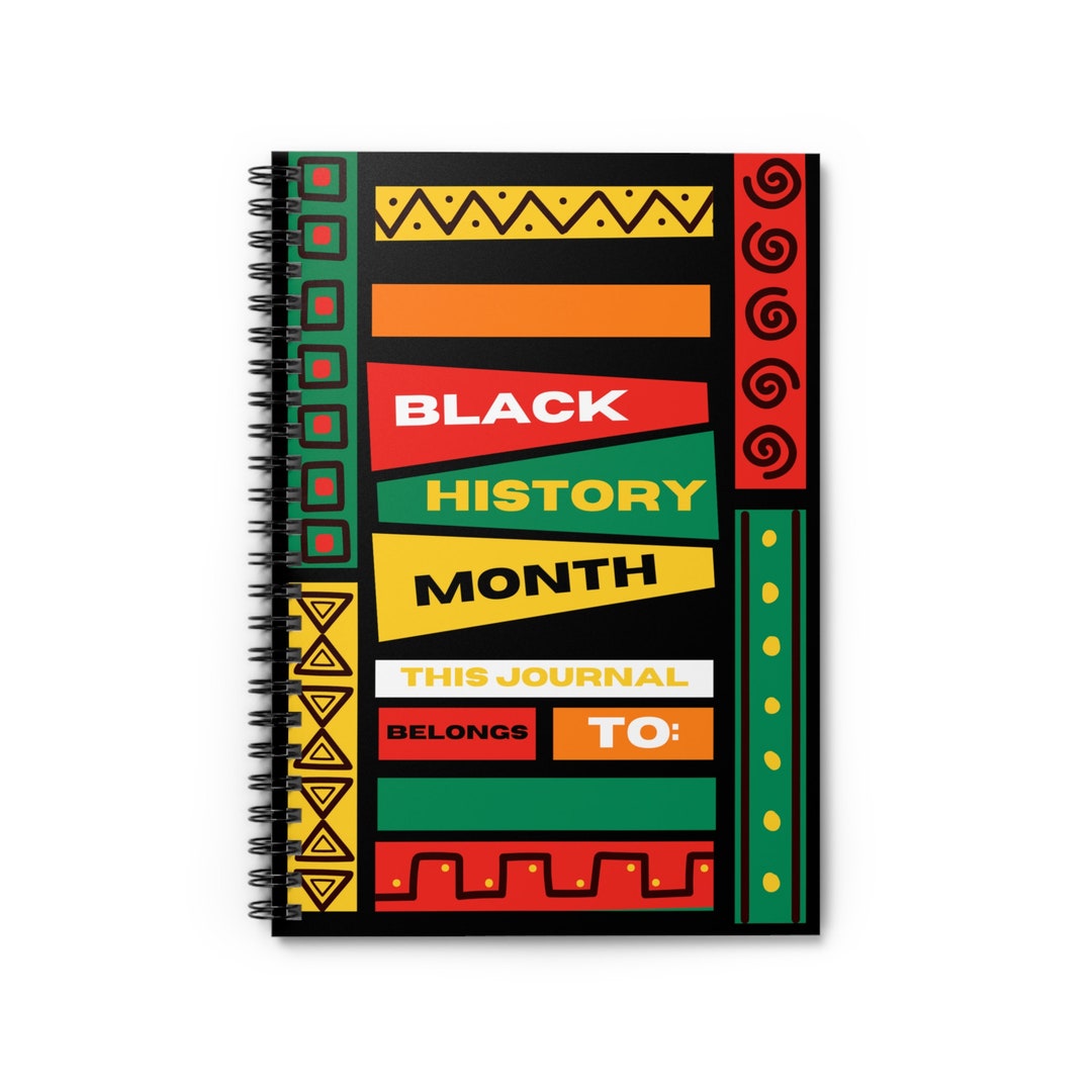 Black History Themed Spiral Notebook Ruled Line - Etsy