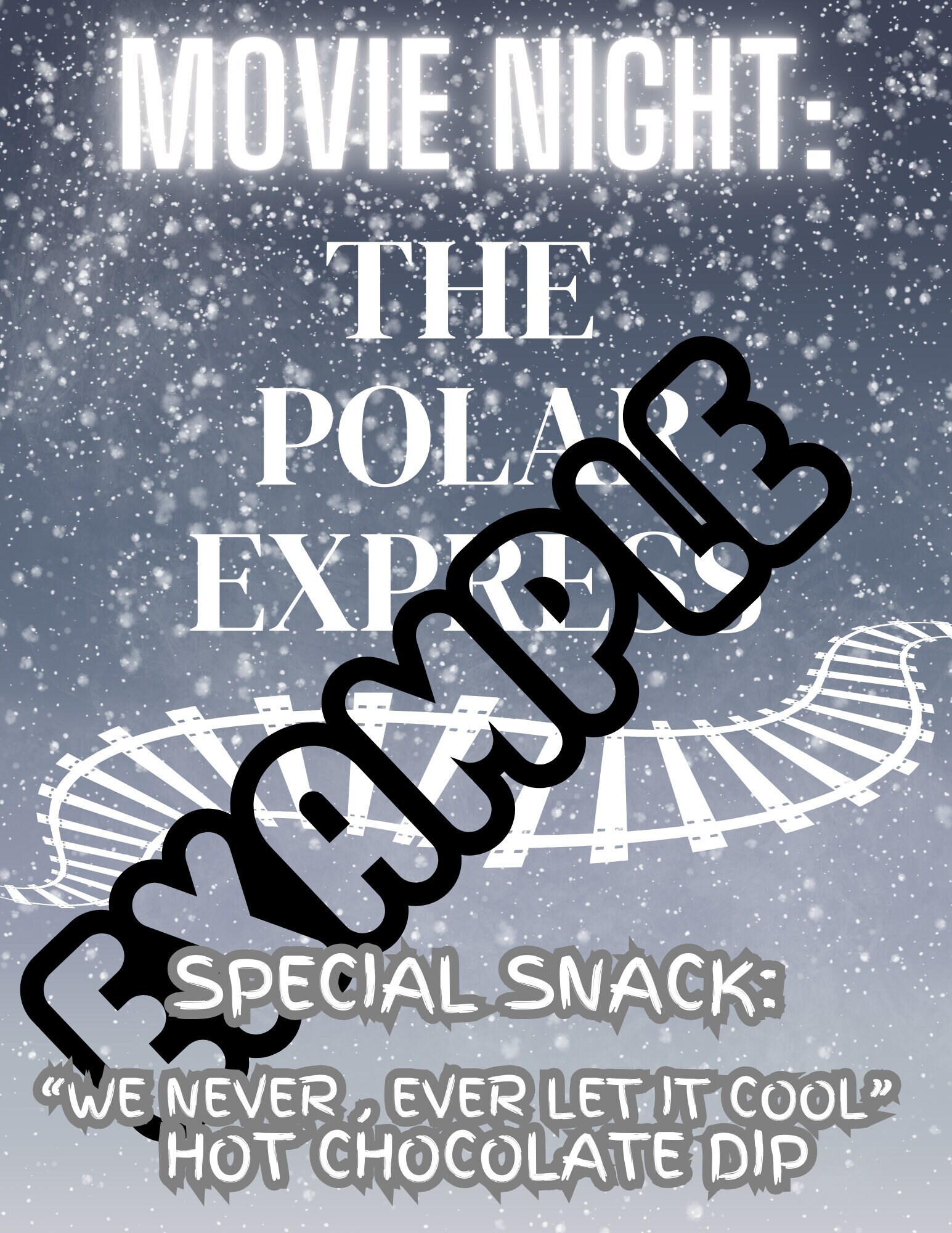 Polar Express Movie Night Printable *ticket, Complete With Theme Snack ...