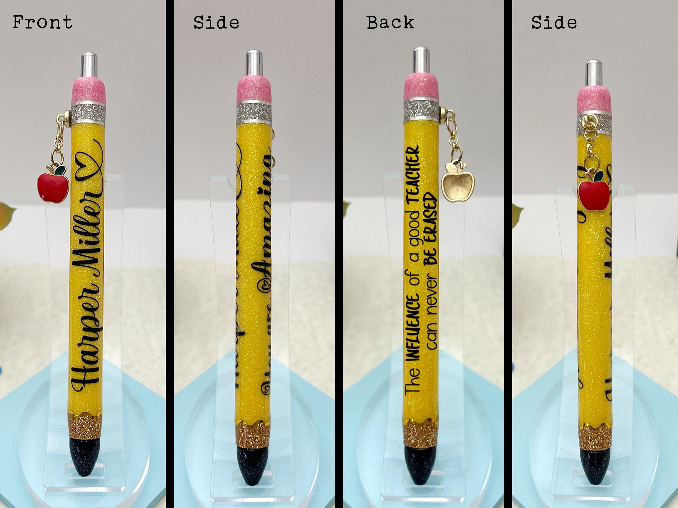 Personalized Glitter Resin Pen | Teacher Appreciation Gift - Etsy