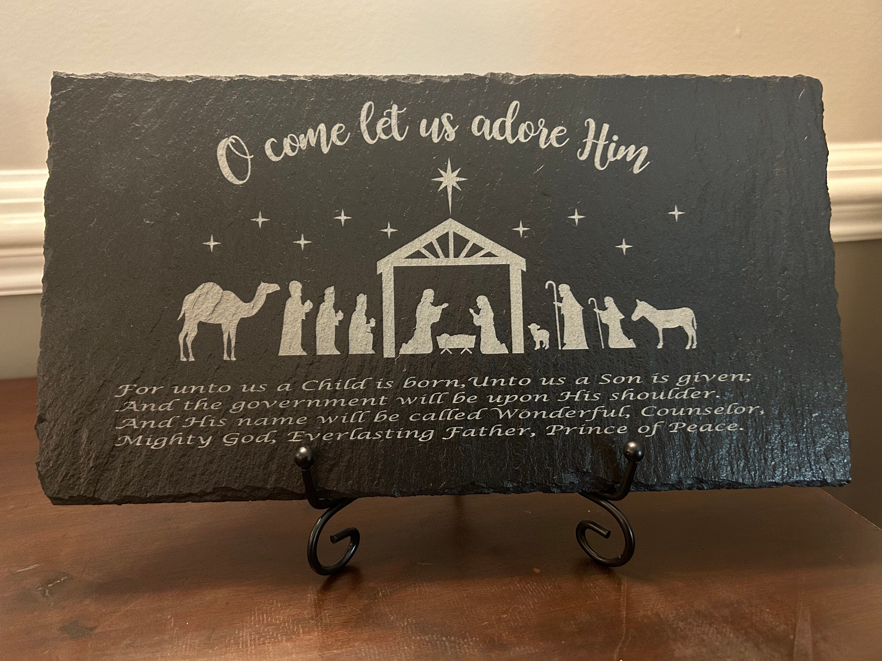 Nativity Scene on Slate - Etsy