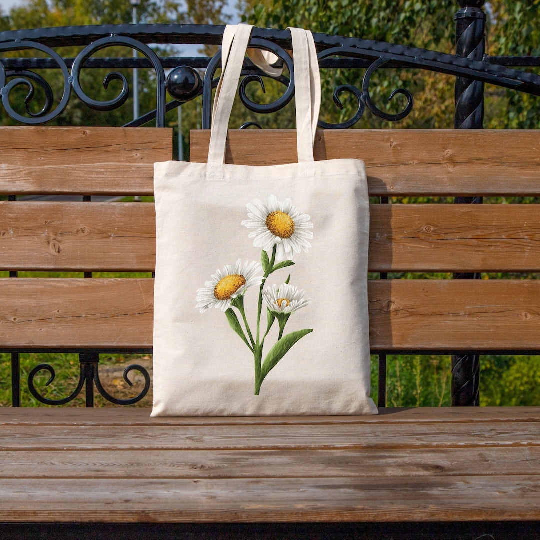 Daisy Tote Bag Canvas Tote Bag Daisy Bag Daisy Tote - Etsy