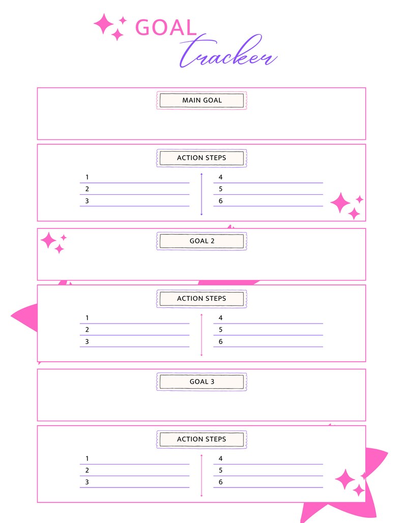 Goal Tracker Template - Etsy