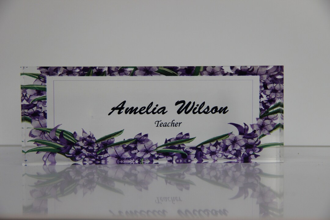 Clear Plexi Glass Desk Name Plate Personalized Office Name - Etsy