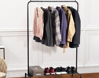 5ft Long X 7ft Two Tier Heavy Duty Clothes Rail Garment Hanging Rack in ...