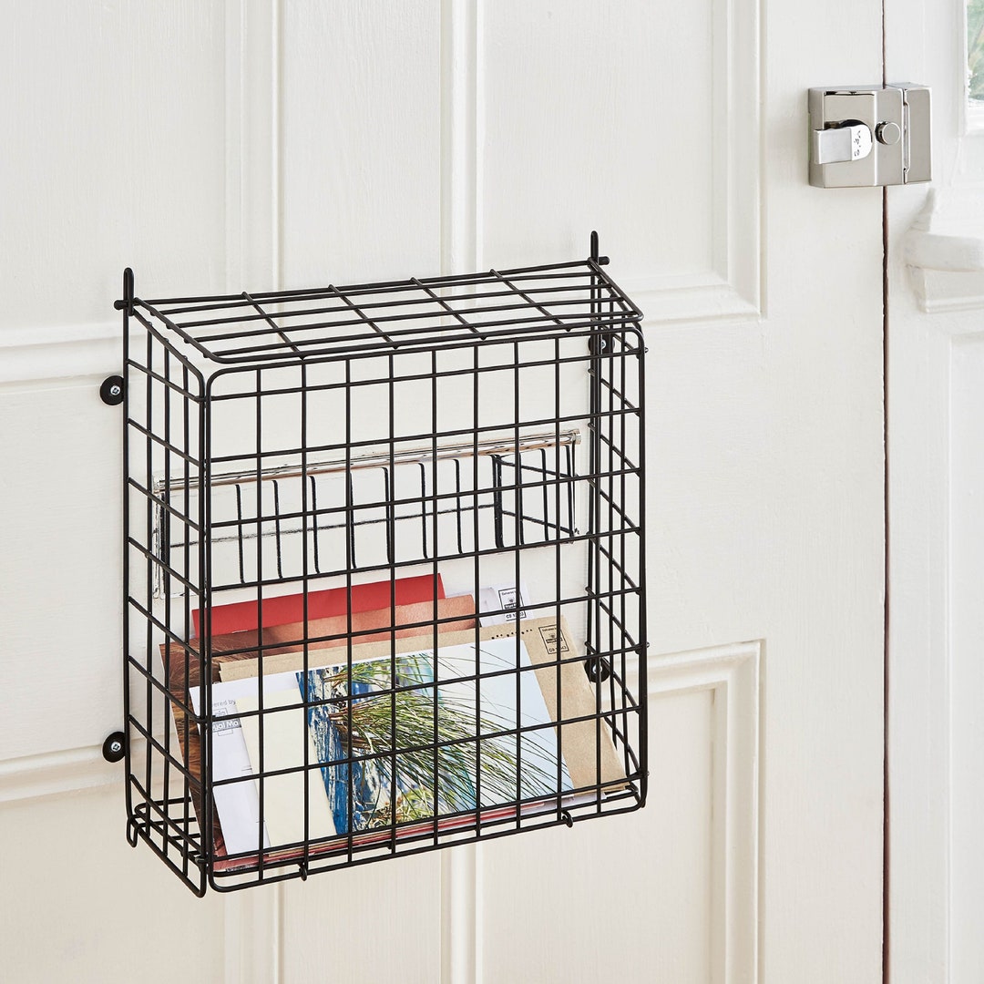 Black Letter Box Catcher Cage With Lift up Lid - Etsy UK