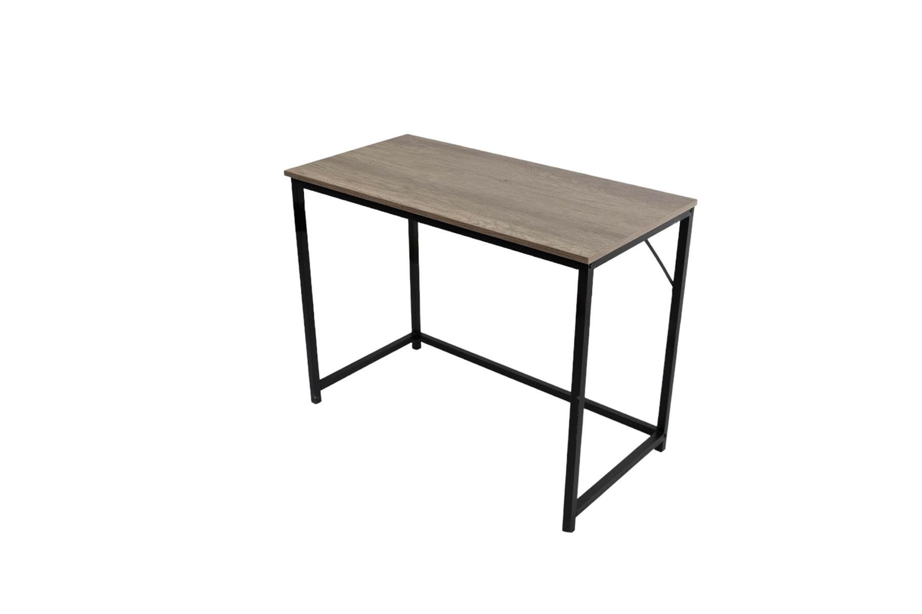 Computer Desk Rustic Grey Top With Black Metal Frame - Etsy UK