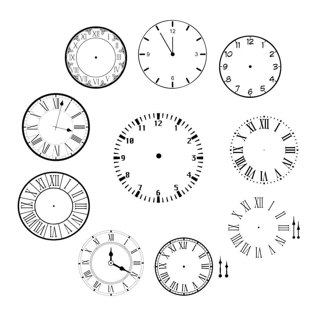 Clock Face SVG Bundle, Clock Svg, Clock Face Clipart Bundle Cut Files ...