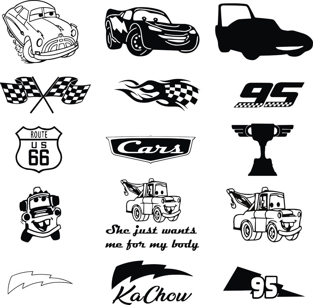Cars Svgs, Pngs, Jpgs, Cars Bundle, Digital Download, Lightning Car ...