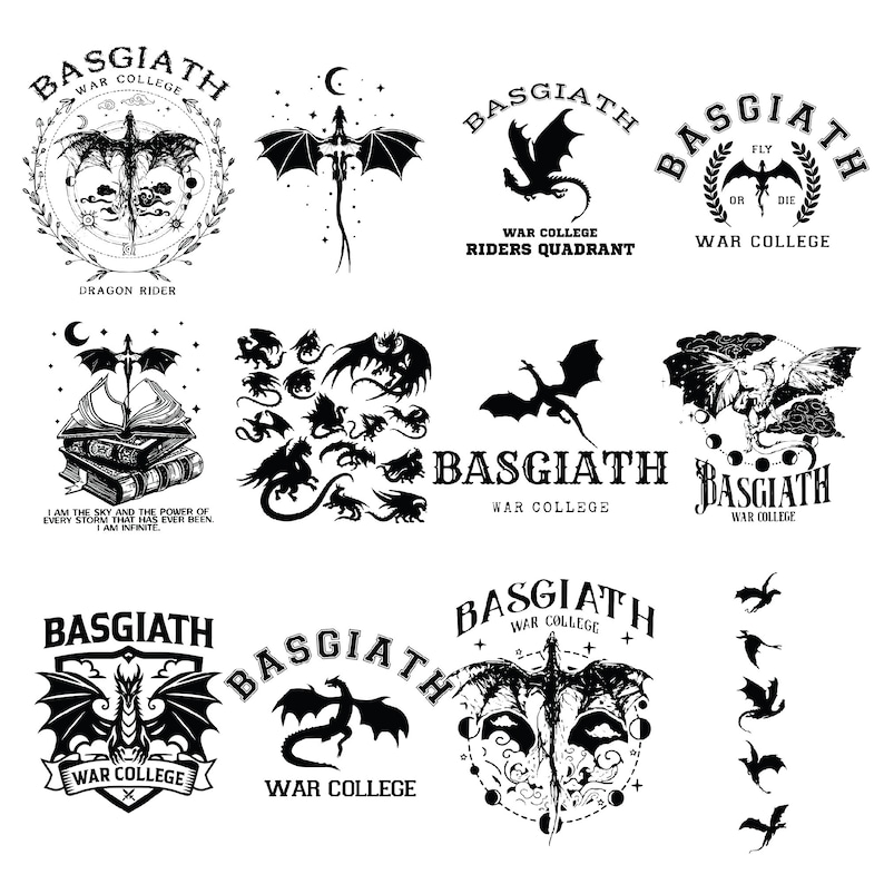 Fourth Wing Bundle Svg, Basgiath War College Svg, Dragon Rider, Violet ...