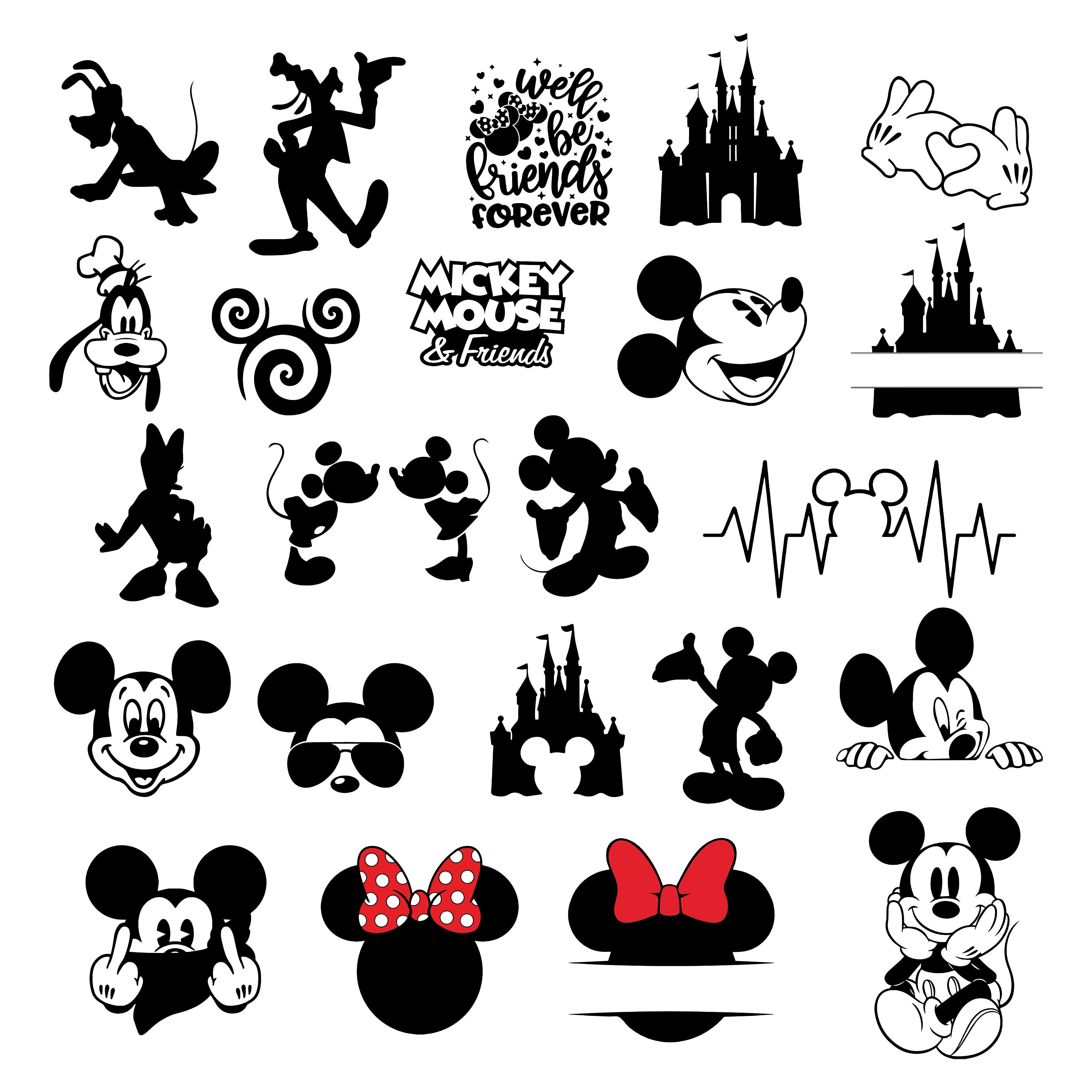Mouse SVG Bundle, Princess Svg Files for Cricut and Silhouette, Family ...
