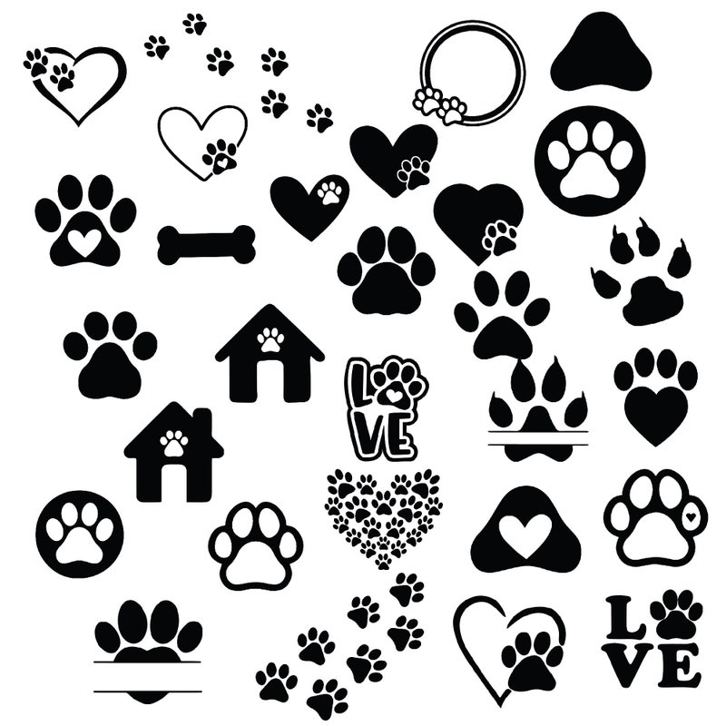 Puppy Paw Svg - Etsy