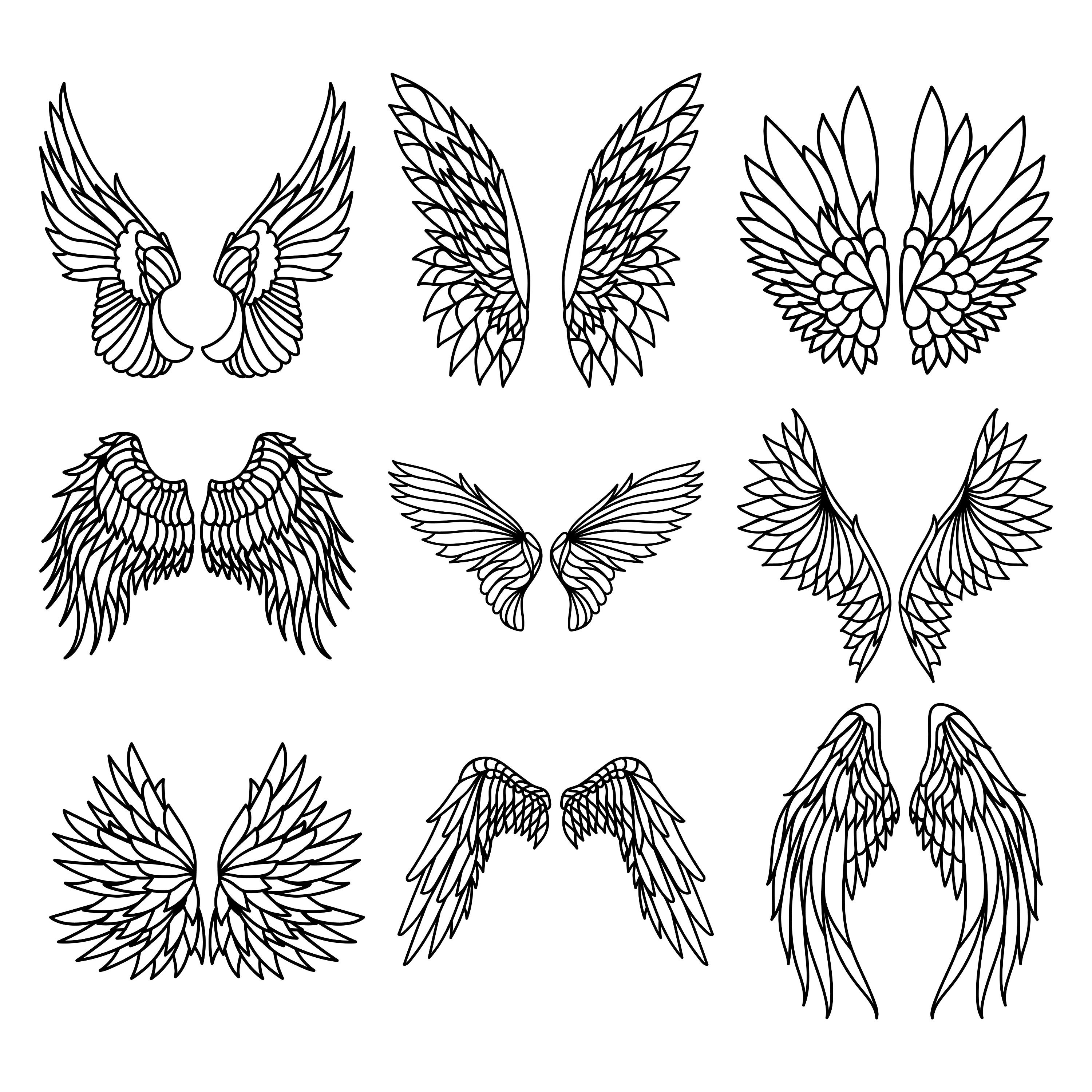 Angel Wings Svg, Angel Svg, Wings Svg, Wing Shape,angel Wings Clipart ...