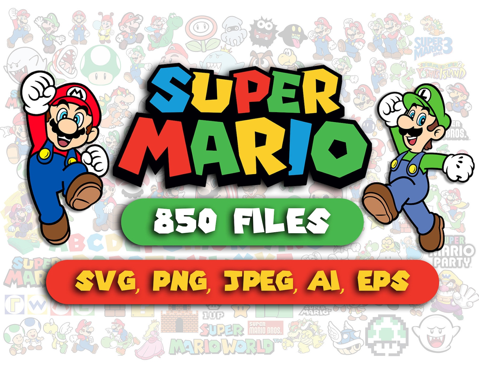 Super Mario SVG Bundle for Cricut and Sublimation, Mario Cut Files ...