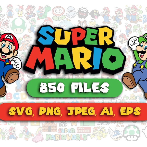Mario Svg - Etsy