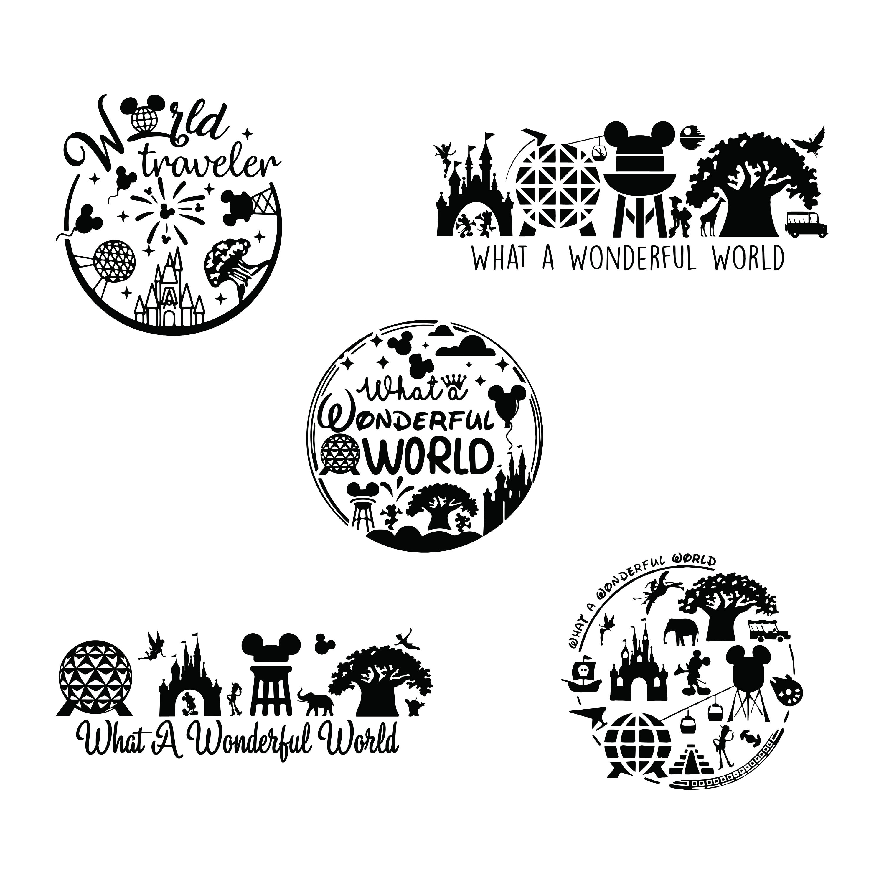 Theme Park SVG, Magical Svg, Castle, Trip SVG, What a Wonderful World ...