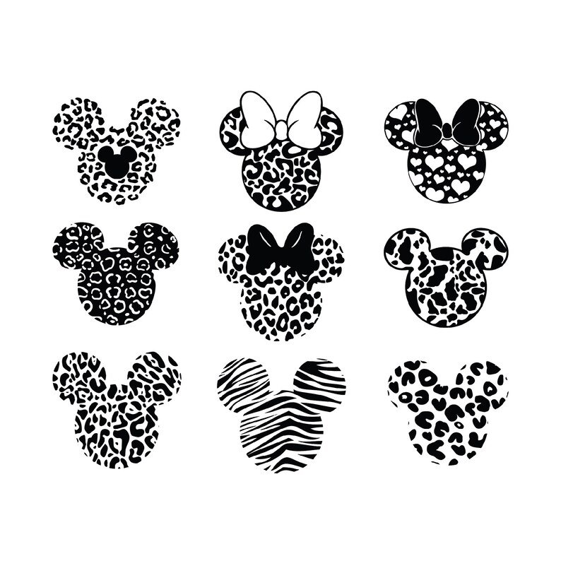 Leopard Mickey SVG, Mickey Mouse Cheetah Leopard, Minnie Mouse Cheetah ...