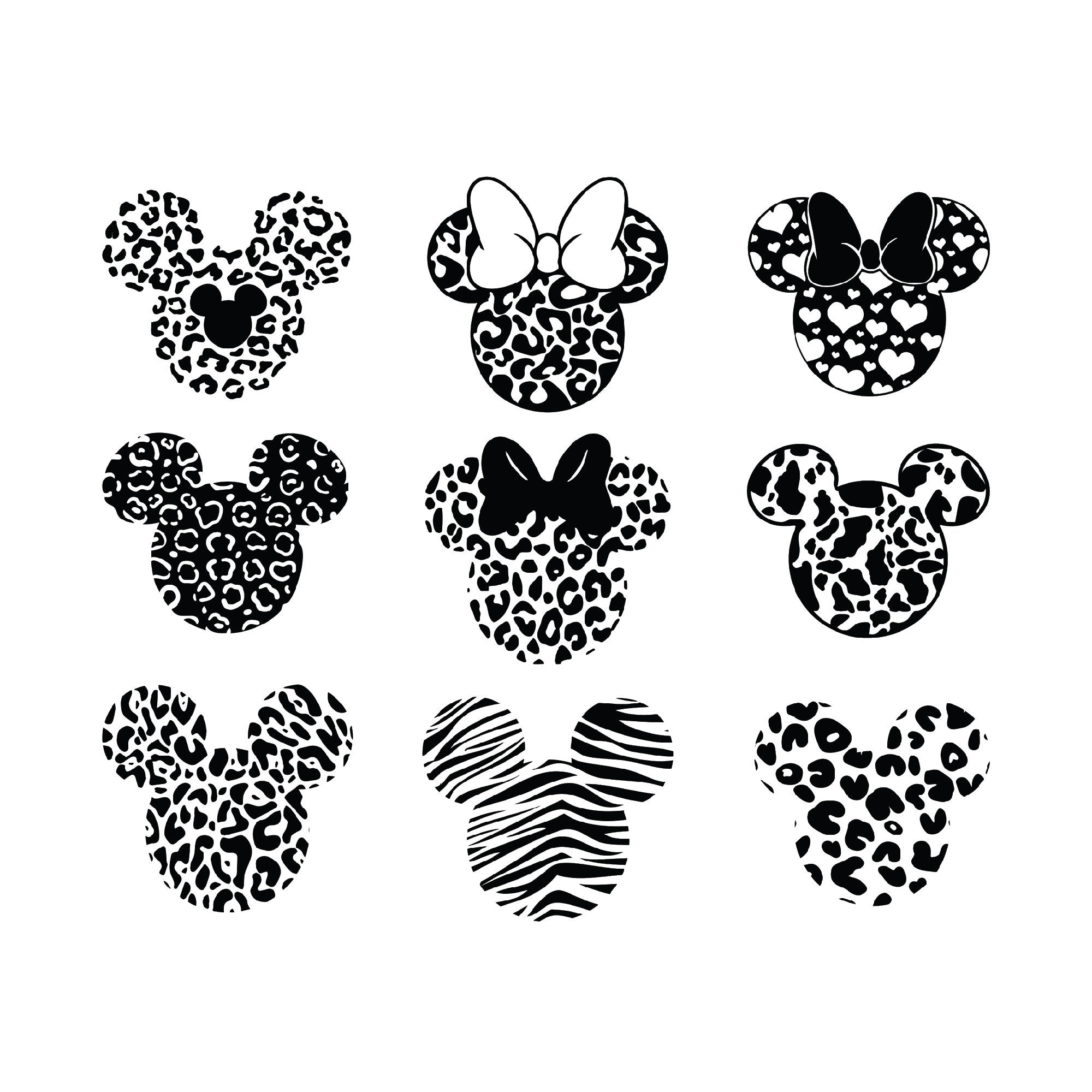 Leopard Mickey SVG, Mickey Mouse Cheetah Leopard, Minnie Mouse Cheetah ...
