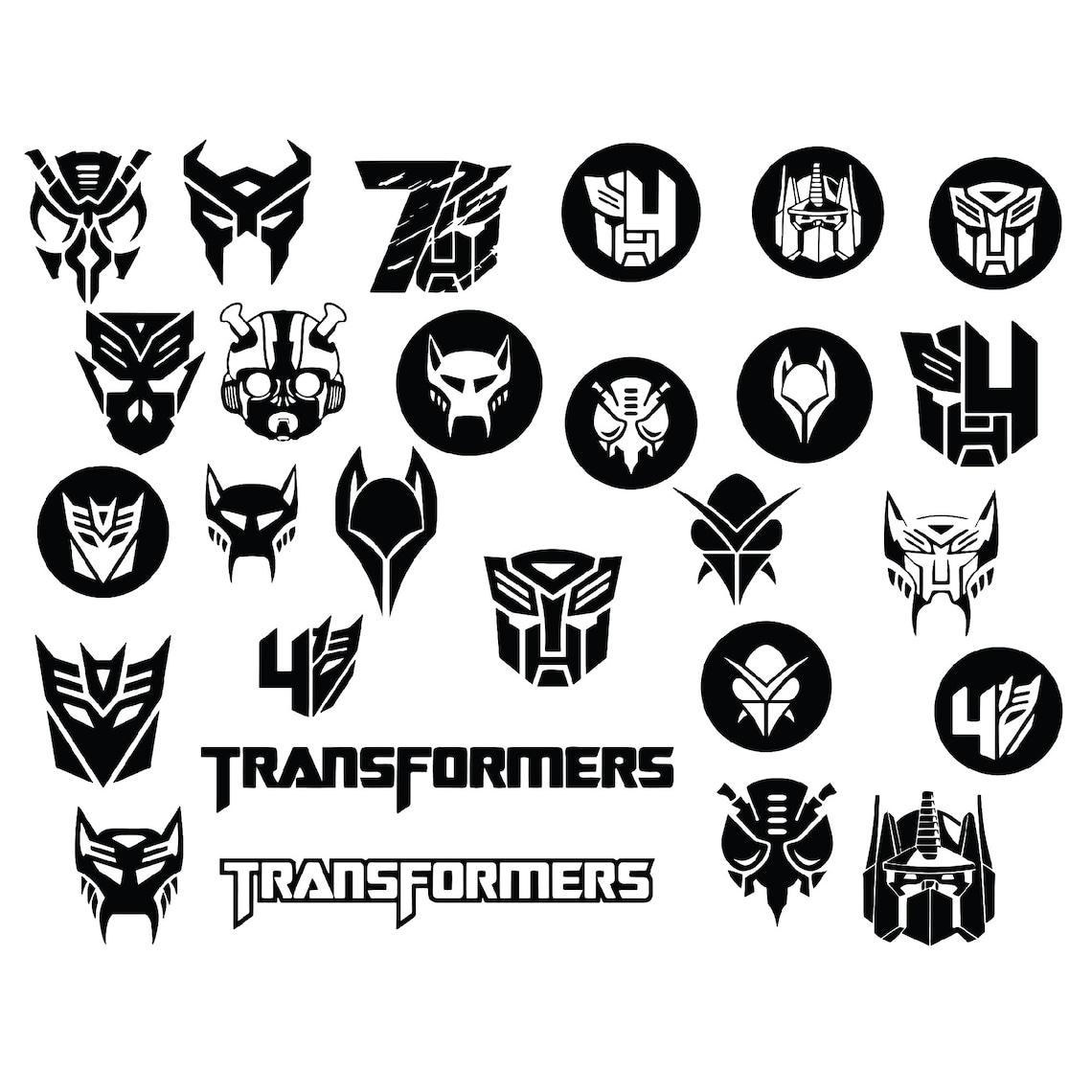 Transformers Svg, Transformer SVG Faces, Transformers Logo Layered SVG ...