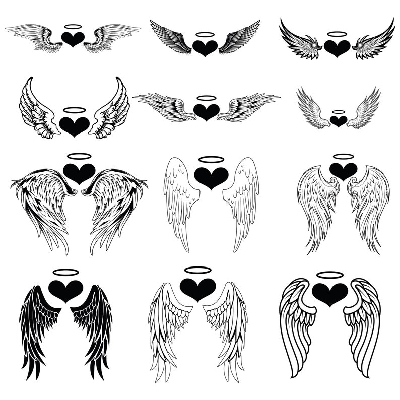 Angel Wings Svg, Angel Svg, Wings Svg, Wing Shape,angel Wings Clipart ...
