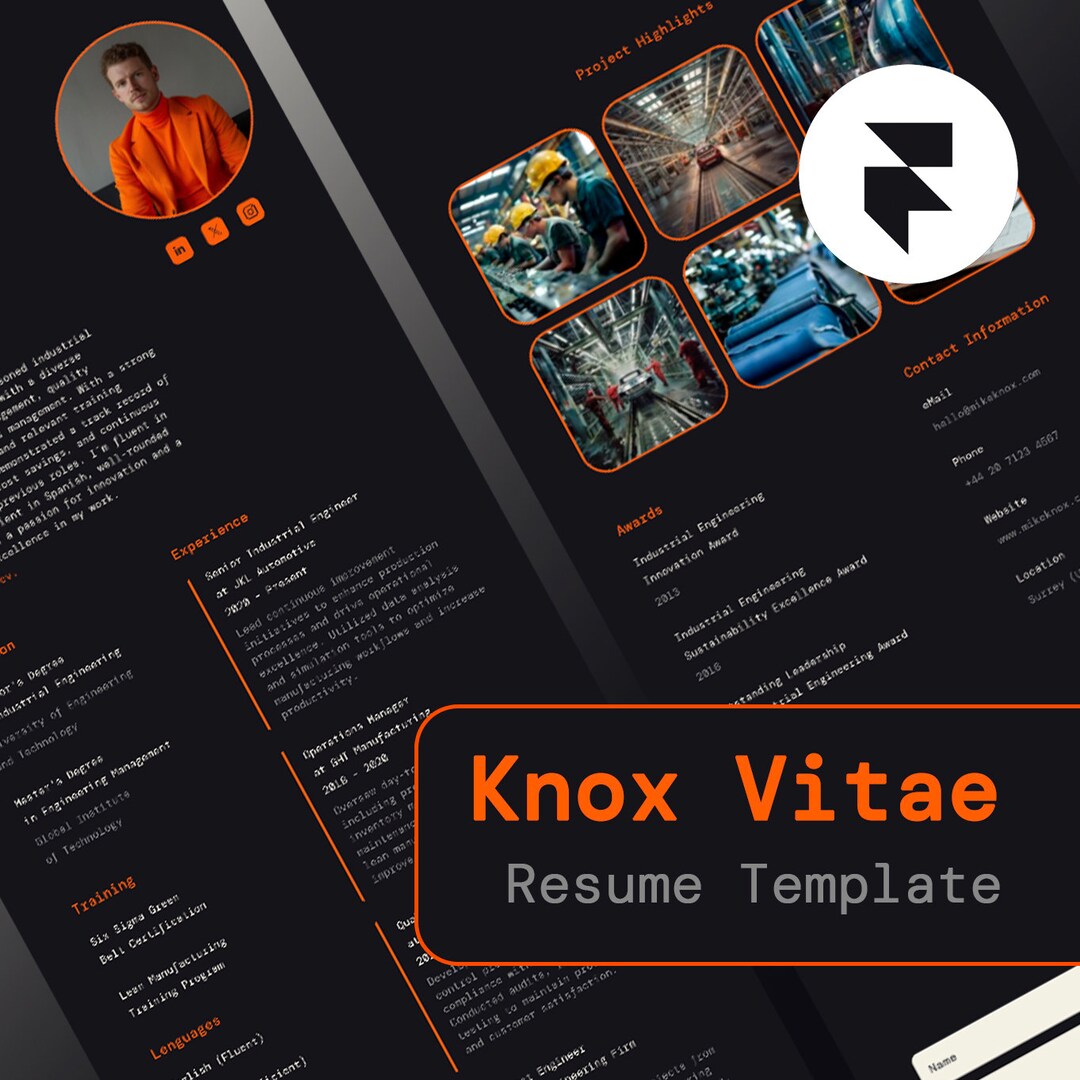 Knox Vitae - Resume Framer Template - Etsy