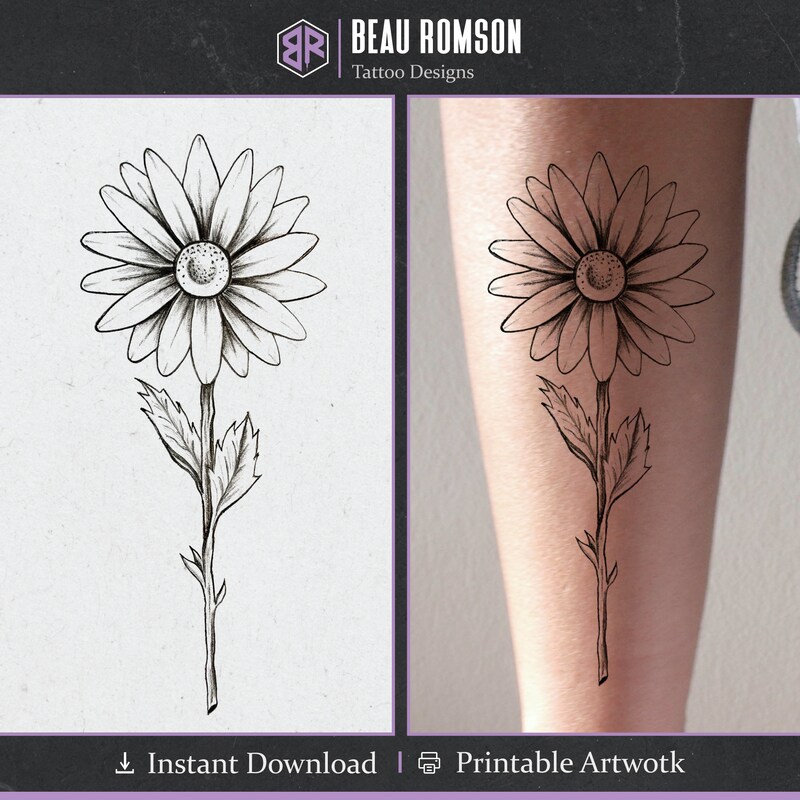 Daisy Tattoo - Etsy
