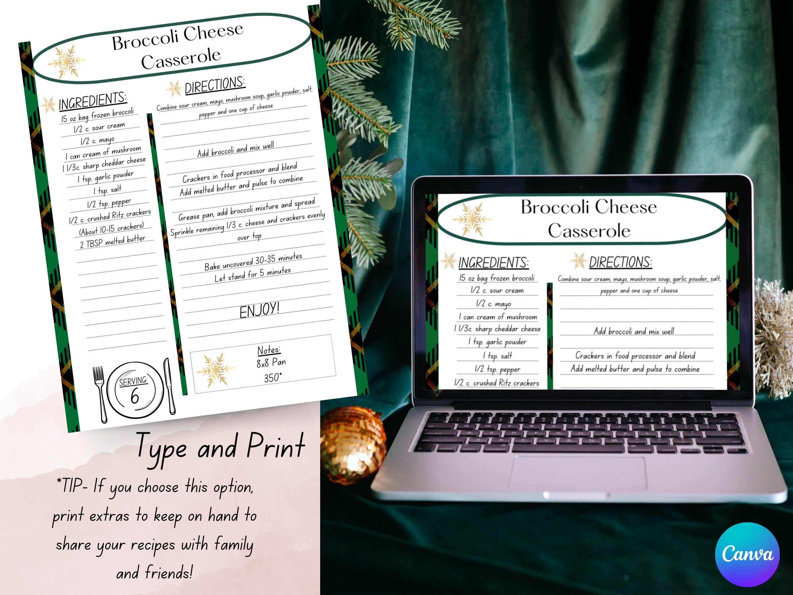 Recipe Book Personalized Christmas Gift 3 Ring Recipe Binder Printable ...