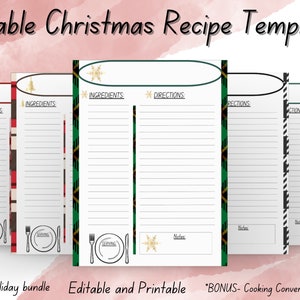 Recipe Book Personalized Christmas Gift 3 Ring Recipe Binder Printable ...