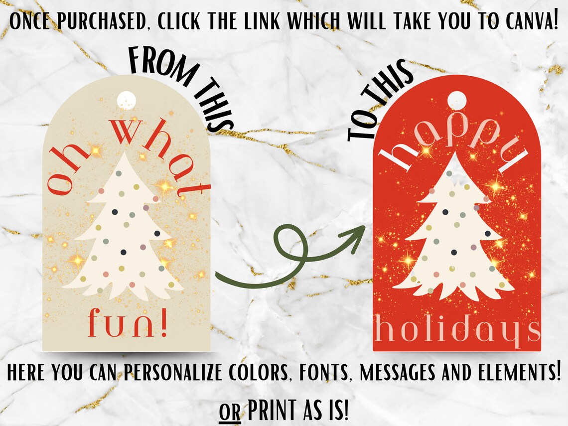 EDITABLE Christmas Gift Tags Printable Holiday Gift Tags - Etsy