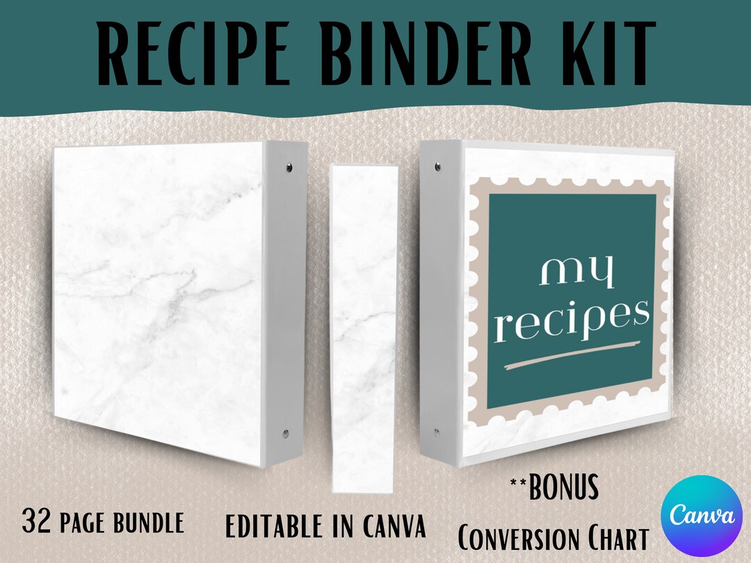 Printable Recipe Binder Kit, Minimalist Kitchen, Fillable Recipe Pages ...