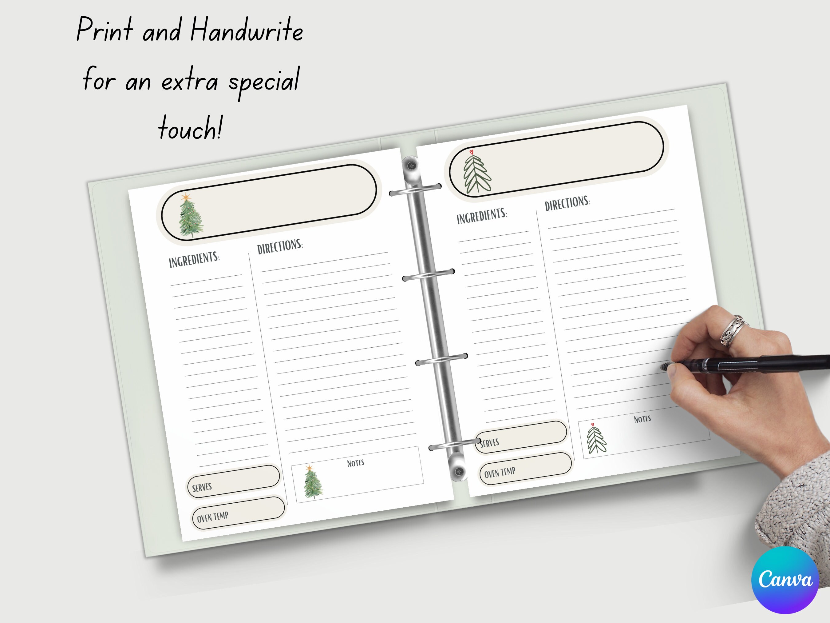 Editable and Printable Recipe Book Pages Personalized Recipe Book Gift ...