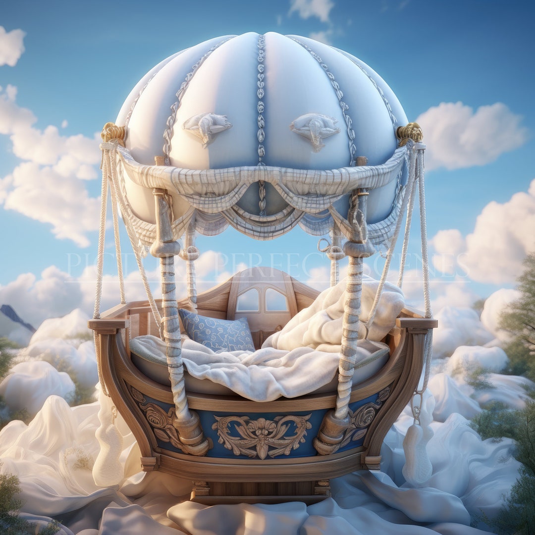 Newborn Digital Backdrop Balloon, Baby Digital Background, Newborn ...