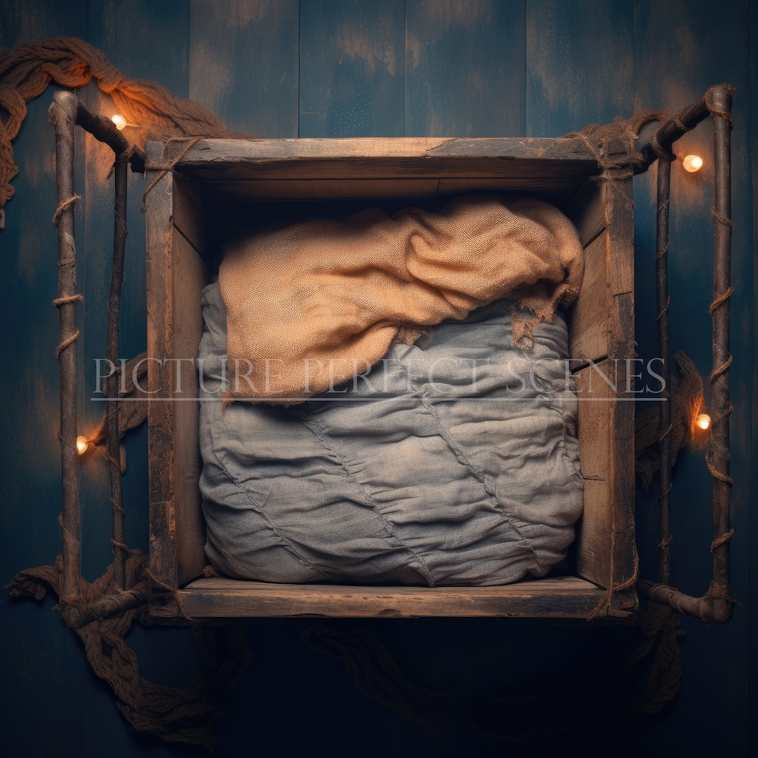 Rustic Wooden Crib Newborn Digital Backdrop (PNG) - Etsy