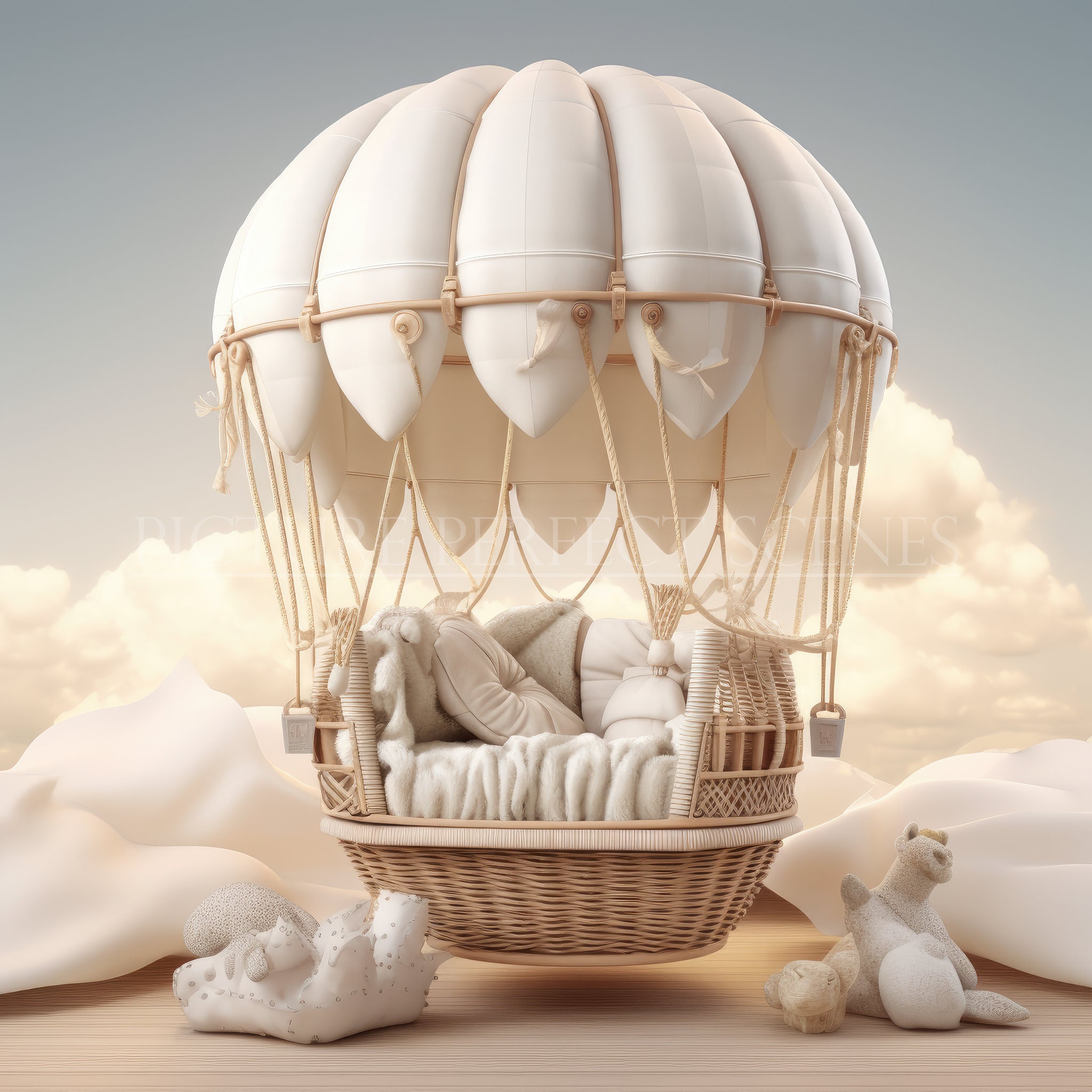 Newborn Digital Backdrop Balloon, Baby Digital Background, Newborn ...