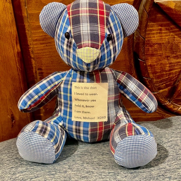 Memory Bears Made With Loved Ones Clothing - Etsy