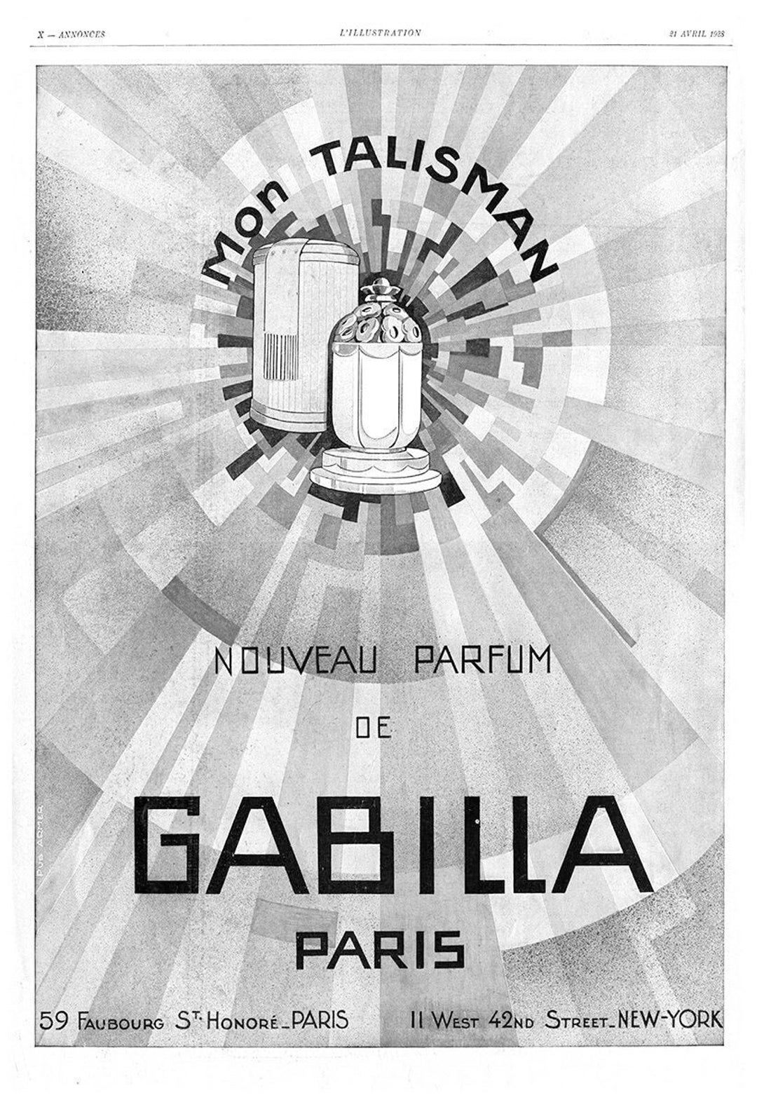 Art Deco Gabilla Perfume Advertisement - Etsy