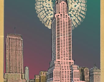 Chrysler Building Art Deco Metal Eagle Gargoyle Vintage (1930s) - 17" X ...