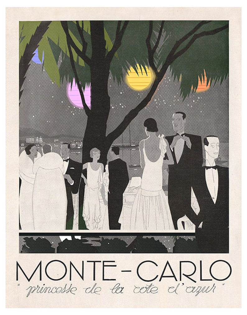 Monte Carlo Cocktail Party Poster / Print - Etsy