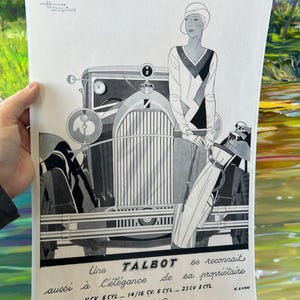 Talbot Car Ad, Art Deco - Etsy