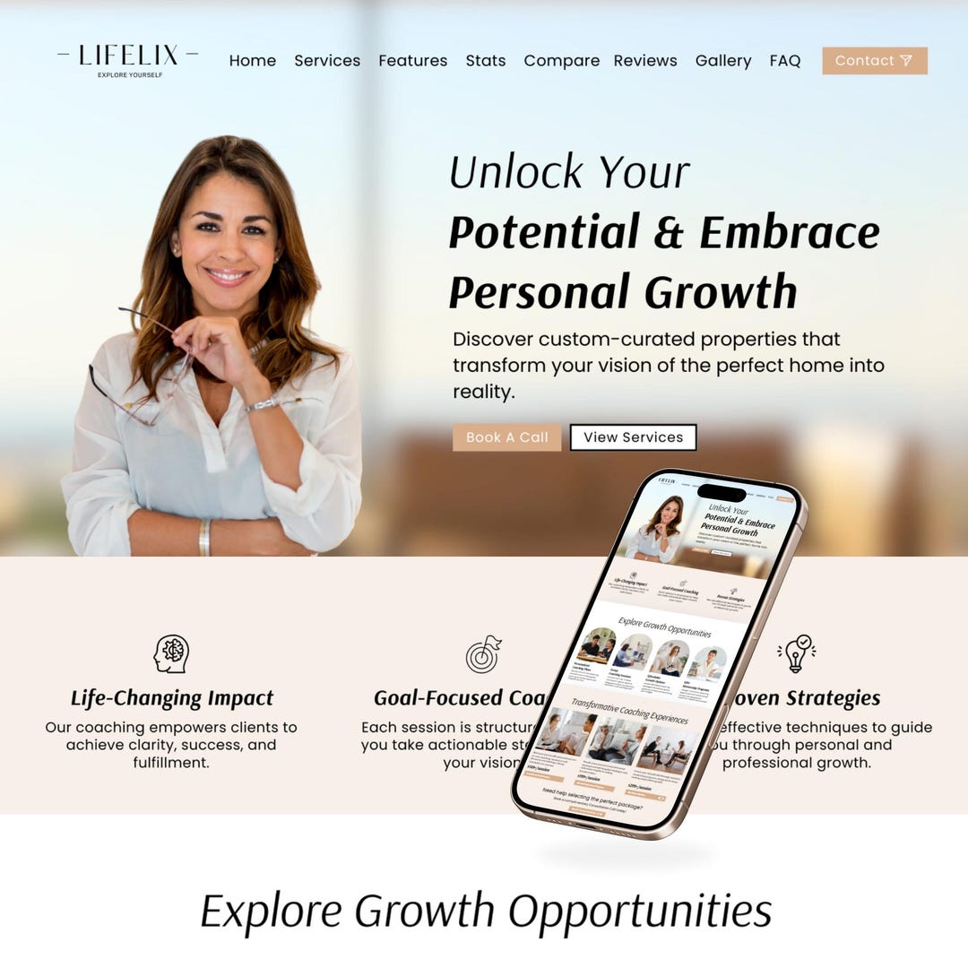 MEGA LIFE COACH Website Template Kit for Canva, Life Coach Website ...